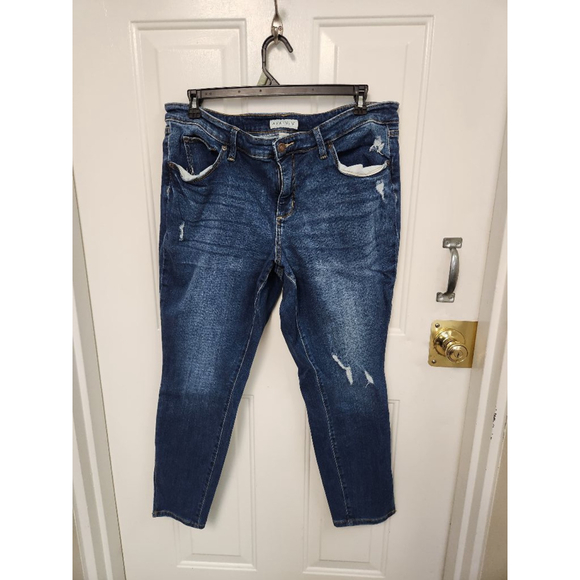 Ava & Viv | Jeans | Ava Viv Distressed Jeans Size 8w Blue Denim | Poshmark